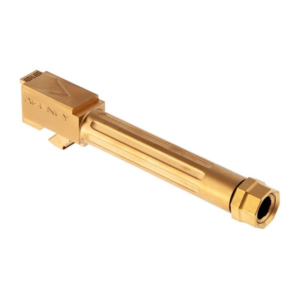 GEN 5 G19 BARRELS AGENCY ARMS 9MM LUGER 4.02 THREADED SS BARREL GOLD ...