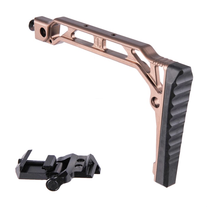 8-INCH RAISED JMAC CUSTOMS SS-8R SKELETON STOCK WITH RISE & JMAC 1913 FOLDING MECH TAN ...