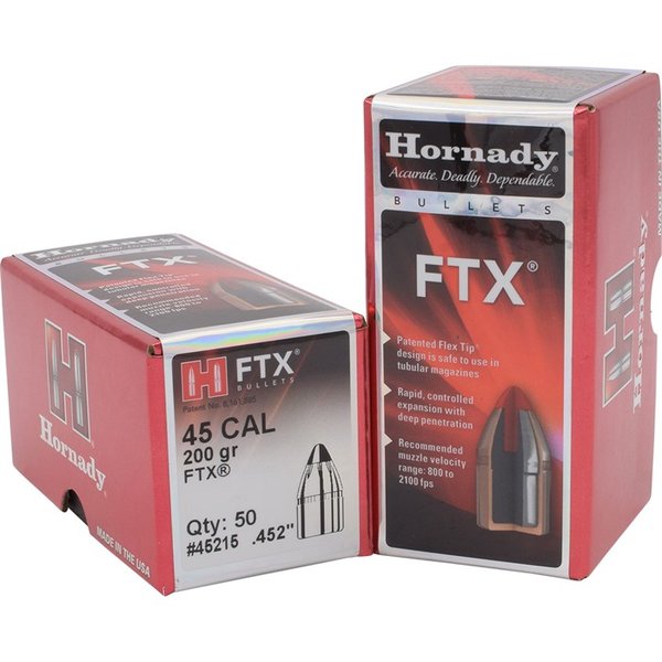 .45 (.452") PISTOL BULLETS HORNADY FTX® 45 CALIBER (0.452") 200GR ...